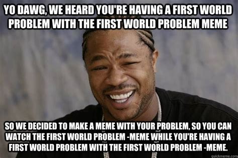Yo Dawg We Heard Youre Having A First World Problem With The First