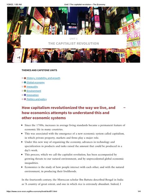 Unit 1 The Capitalist Revolution The Economy Pdf Capitalism Gross Domestic Product