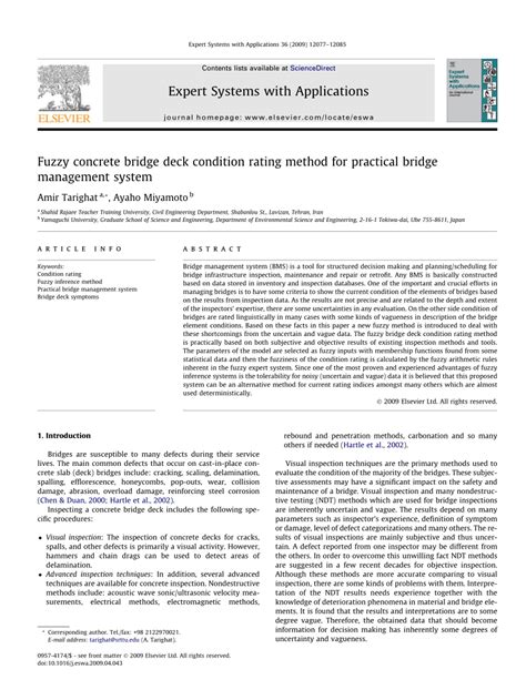 Pdf Fuzzy Concrete Bridge Deck Condition Rating Method For Practical Bridge Management System