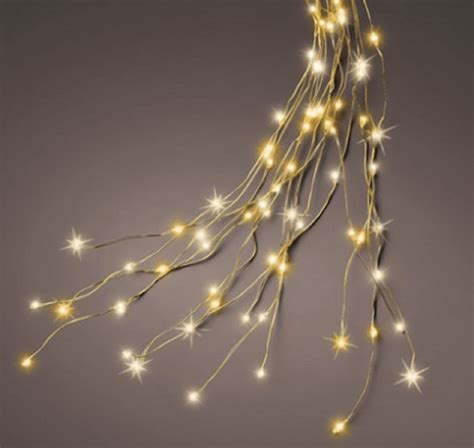 Kaemingk 7ft Flashing Micro Led Tree Lights Mixed White Leds On Gold W