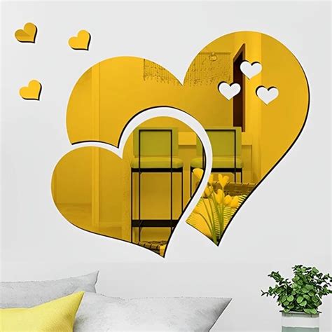 3d Mirror Love Heart Wall Sticker Decal Diy Living Room Wall Sticker