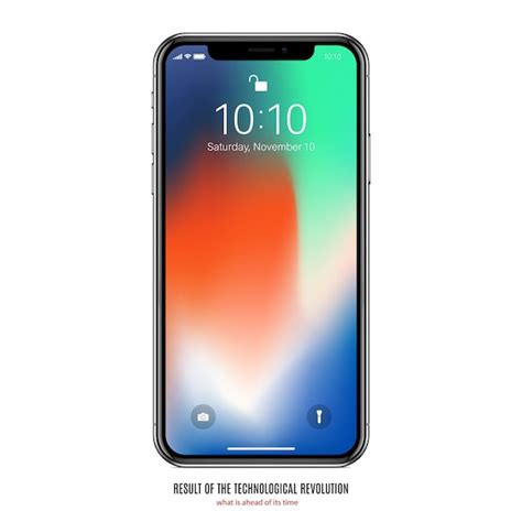 Smartphone Avec écran Couleur Sur Fond Blanc Vecteur Premium