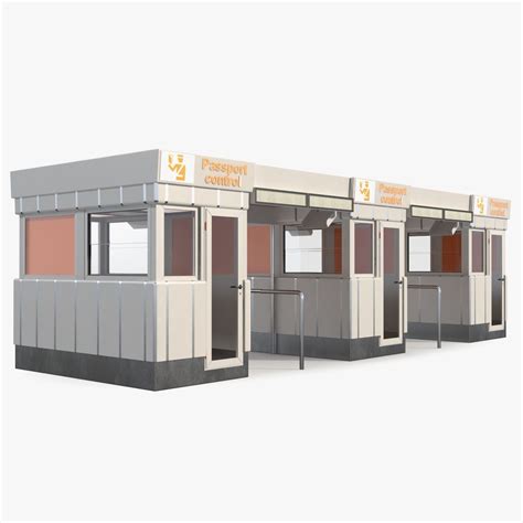 Airport Passport Control Counter White 3d Model 29 3ds Blend C4d