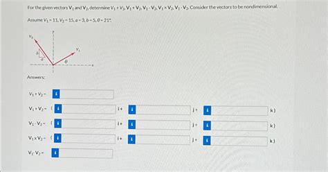 solved for the given vectors v1 ﻿and v2 ﻿determine