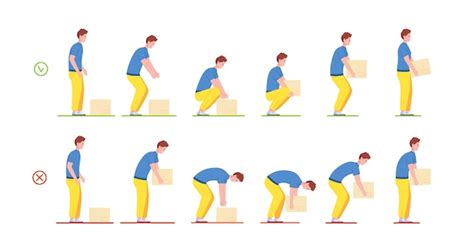 Premium Vector Proper Lifting Correctly And Wrong Heavy Box Lift