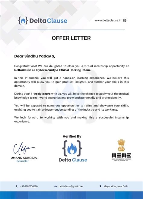 Sindhu Yadav S On Linkedin Ethicalhacking Cybersecurity Internship