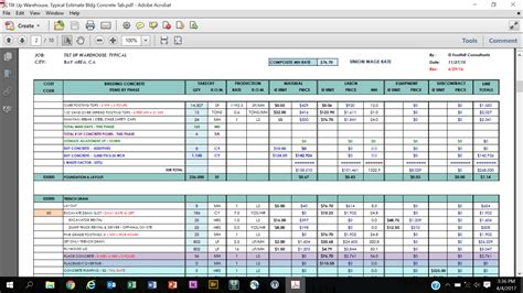 Construction Estimating Spreadsheets Spreadsheets
