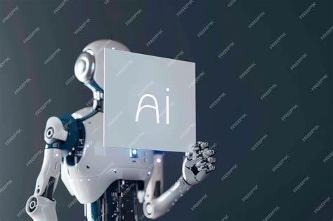 Premium Photo Smart Robot Holding Sign Aimachine Learning