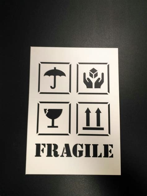 Fragile Stencil Set Of Two Stencils A4a3 Reusable Custom Etsy