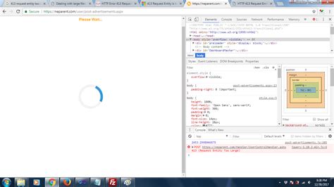 C How To Solve 413 Error In Chrome Browser Stack Overflow