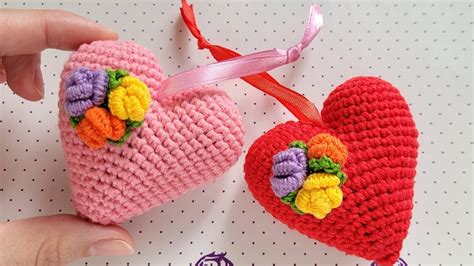 🌹РОЗЫ КРЮЧКОМ СЕРДЦЕ ВАЛЕНТИНКА КРЮЧКОМ💝crochet Heart Youtube
