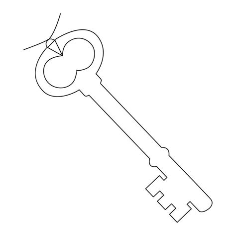 Single Line Key Drawing Of Isolated Vector Object 32311973 Vector Art