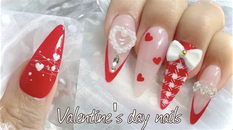 발렌타인네일ㅣ하트쉽게그리는법ㅣ초간단 말캉팁연장ㅣ셀프네일ㅣ네일asmr Youtube
