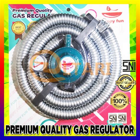 SELANG GAS DAN REGULATOR METER KOMPLIT SNI AMAN SELANG PAKET REGULATOR GAS SELANG GAS