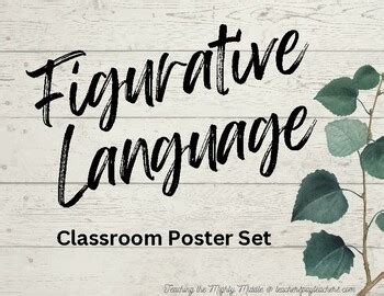 Figurative Language Classroom Poster Set Rustic Greens TPT