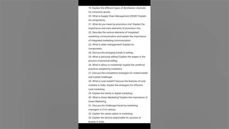 tybcom sem 5 commerce v marketing question bank for nov 2022exam