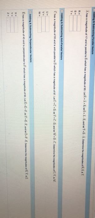 solved adding and subtracting parallel vectors a has a