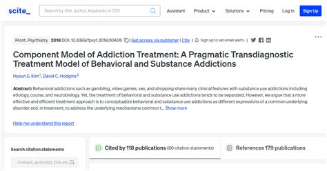 Component Model Of Addiction Treatment A Pragmatic Transdiagnostic