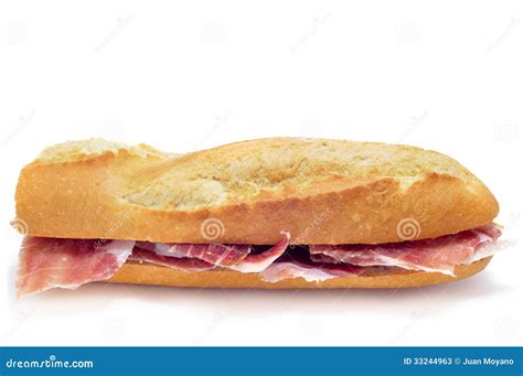 Bocadillo De Jamón Español Del Serrano Imagen de archivo Imagen de
