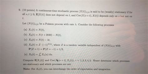 9 10 points a continuous time stochastic process