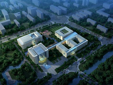 现代多层办公楼效果图下载 光辉城市