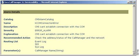 Cisco CallManager Serviceability Administration Guide Release 3 1 1 Alarms Cisco Unified