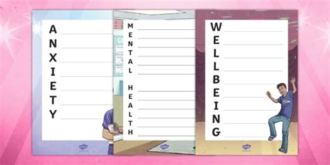 Mental Health Acrostic Poem Templates Wellbeing And Anxiety