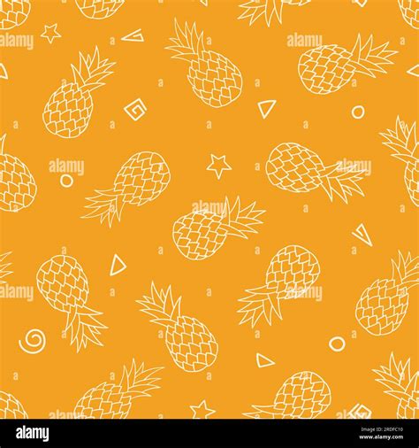 Pineapple Seamless Pattern Vector Repeat Pattern Illustration
