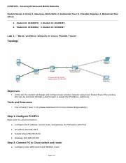 Lab Configuring A Basic Wireless Network Docx COMP Securing Wireless And Mobile