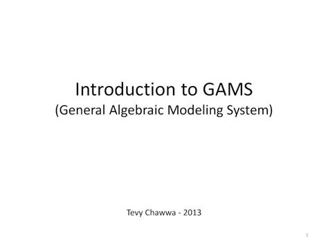 pdf introduction to gams 2013 04