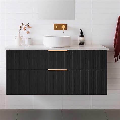 Bronte 1200mm Wall Hung Bathroom Vanity Matte Black Arova Melbourne Arova