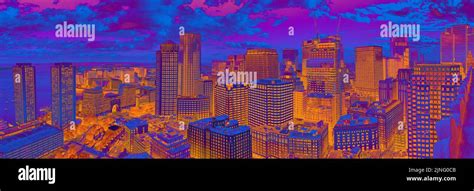 Boston Cityscape Skyline Panorama Looking South Towards The South End