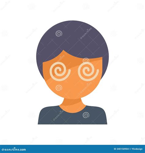 Cartoon Character Feeling Dizzy With Spiral Eyes Showing Confusion