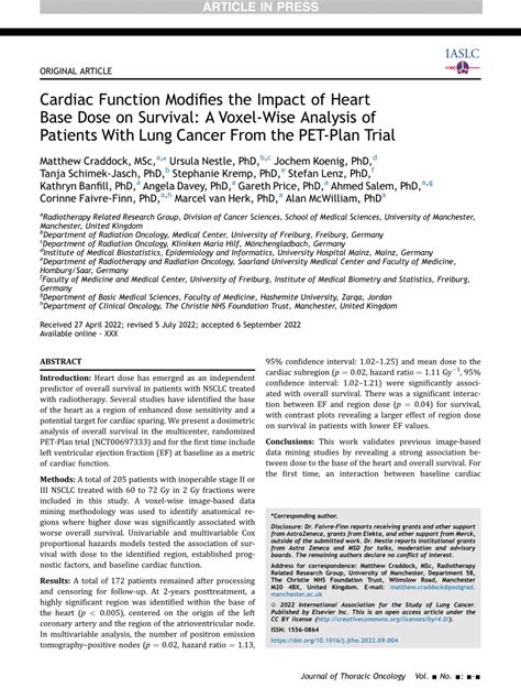PDF Cardiac Function Modifies The Impact Of Heart Base Dose On