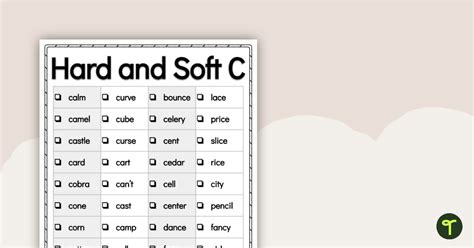 Hard And Soft C Worksheet