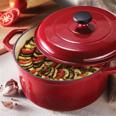 Tramontina Enameled Cast Iron 65 Quart Round Dutch Oven Red