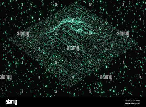 glowing binary digit with dark background 3d rendering computer