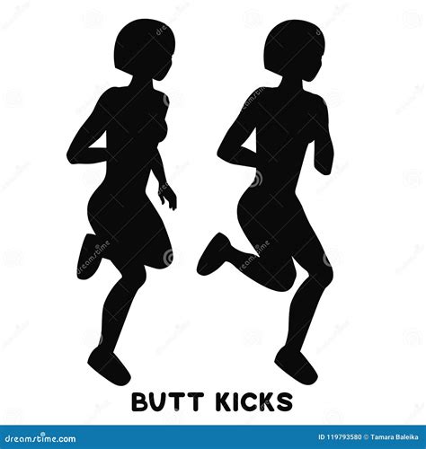 Kicks Sport Exersice Silhouettes Of Woman Doing Exercise Workout