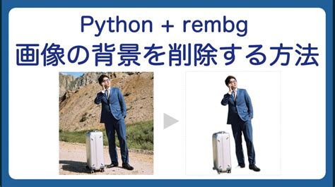 Pythonで簡単に画像の背景削除する方法 Rembgの使い方ガイド こざかな研究所