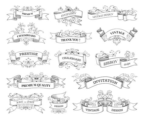 Scroll Vintage Ribbon Vector Hd Png Images Vintage Victorian Label Ribbon Scroll Elegant