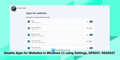 How To Disable Apps For Websites In Windows