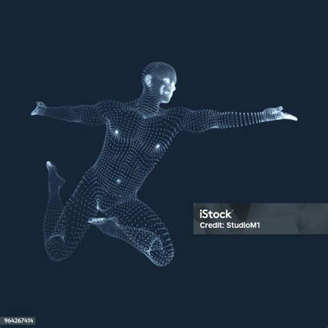 남자는 자세를 취하기와 댄스 댄서의 실루엣입니다 남자 스포츠 상징의 3d 모델입니다 디자인 요소입니다 벡터 일러스트입니다 3차원 형태에 대한 스톡 벡터 아트 및 기타 이미지