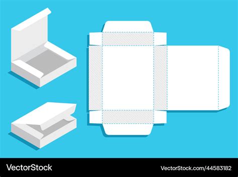 Rectangular Box Die Cut Template Royalty Free Vector Image