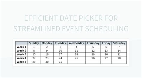 efficient date picker for streamlined event scheduling excel template