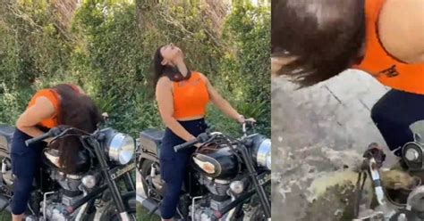 बुलेट के पेट्रोल की टंकी खोल पतली कमरिया पर थिरक रही थी मोहतरमा पैर