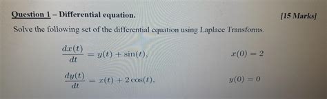 Solved Question Differential Equation Solve The Chegg