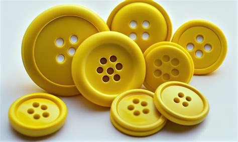 Premium Ai Image Yellow Sewing Buttons On A White Background