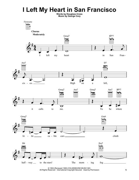 I Left My Heart In San Francisco Sheet Music Direct