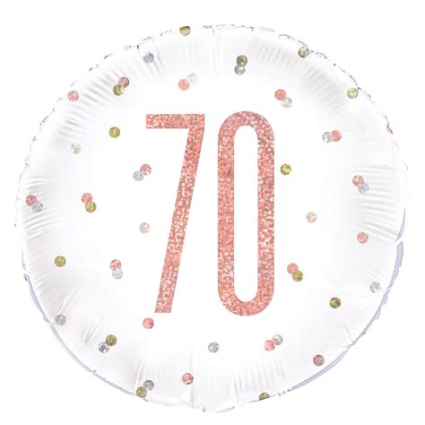 Rose Gold 70th Foil Prismatic Balloon Sydney Costume Shop
