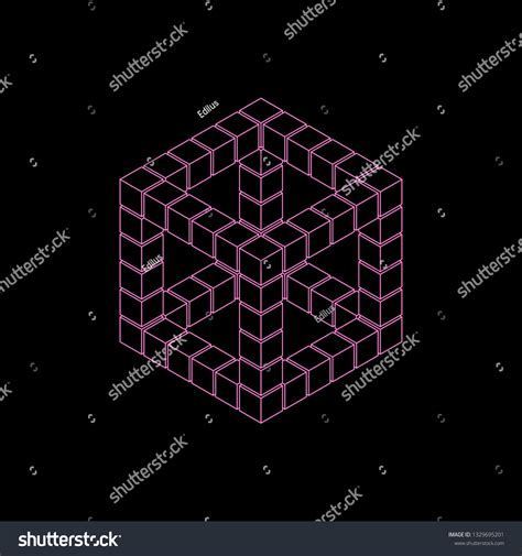 Wireframe Cube Cubes Isolated On Black Stock Vector Royalty Free 1329695201 Shutterstock
